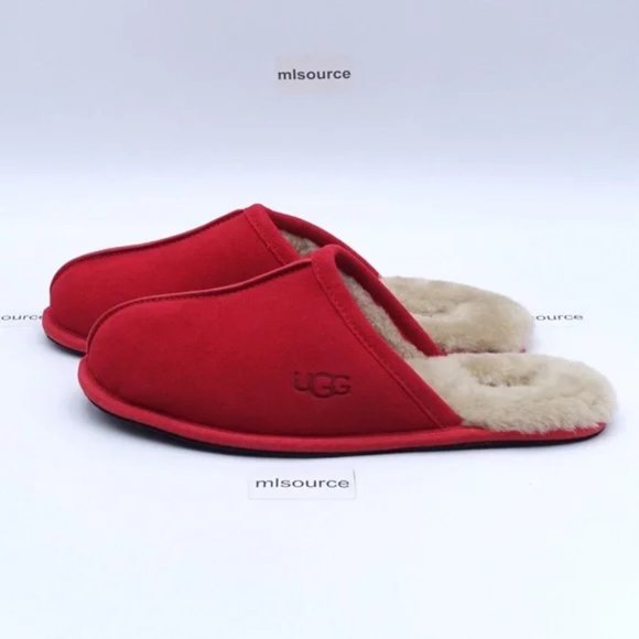 Shoes | New Ugg Scuff Shearling Slippers 111111 Red | Poshmark
